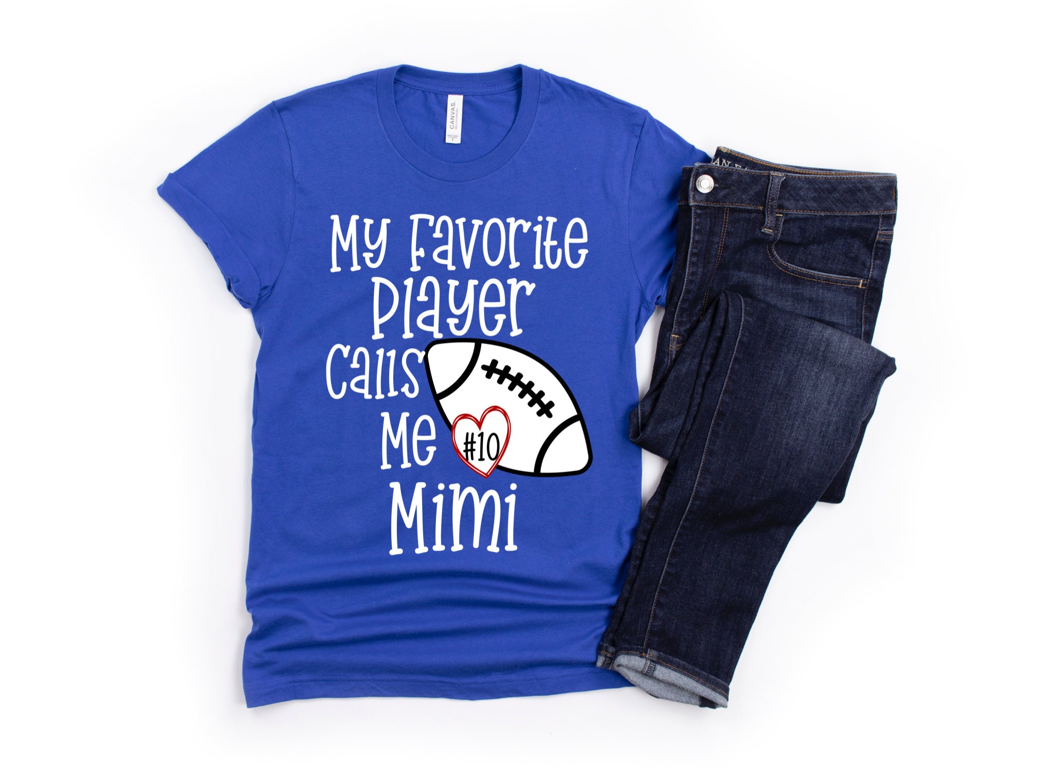 Mimi Football Shirt/ Cute Custom Football Mimi Gift/ My Favorite Player ...