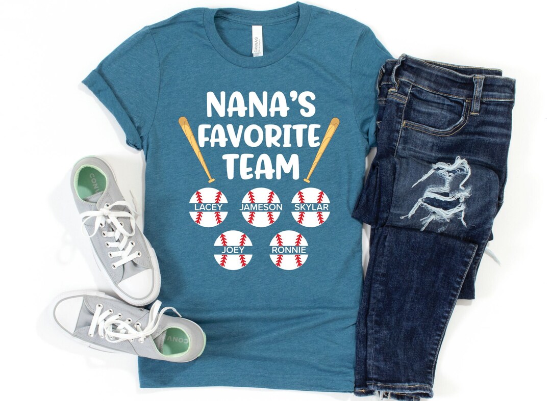 Nana Baseball Shirt/ Custom Baseball Nana Gift/ Nana's Favorite Team ...