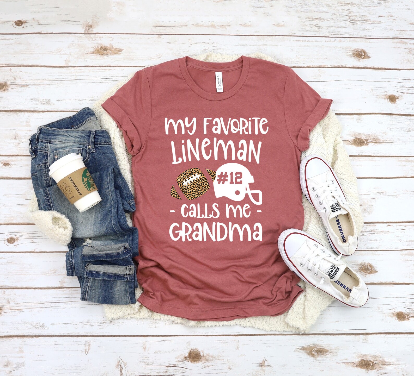 Football Grandma Shirt/ Custom Football Gift/ My Favorite Lineman Calls ...