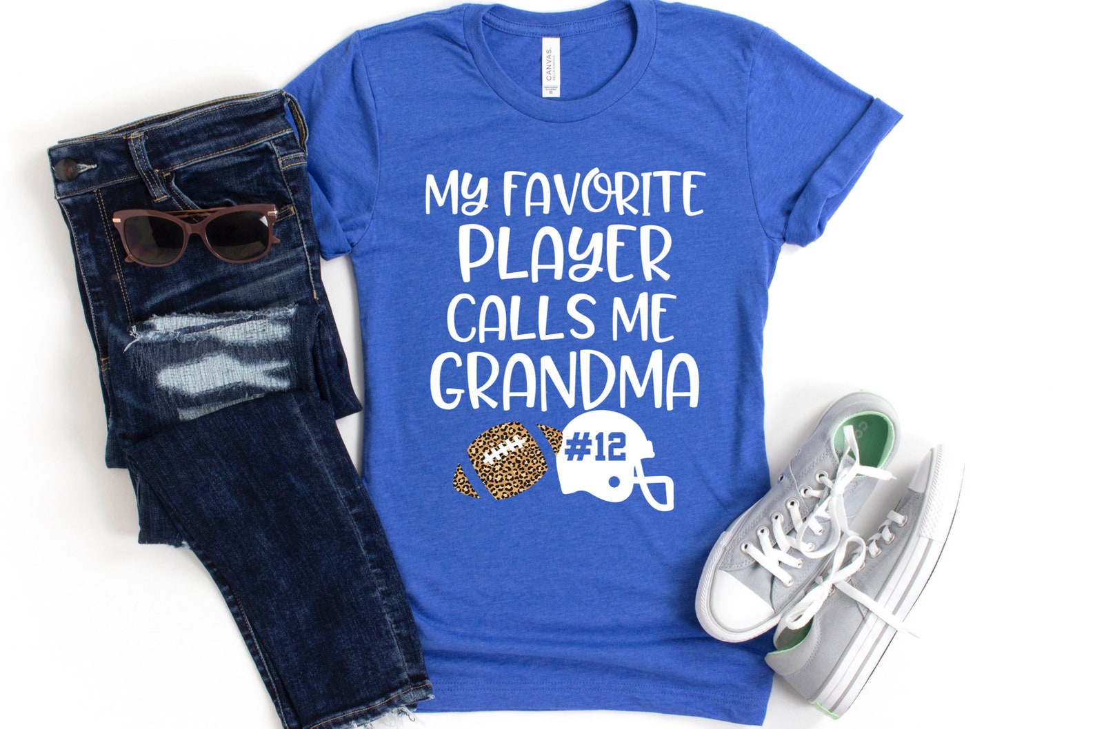 Football Grandma Shirt/ Custom Football Shirt/ My Favorite Player Calls ...