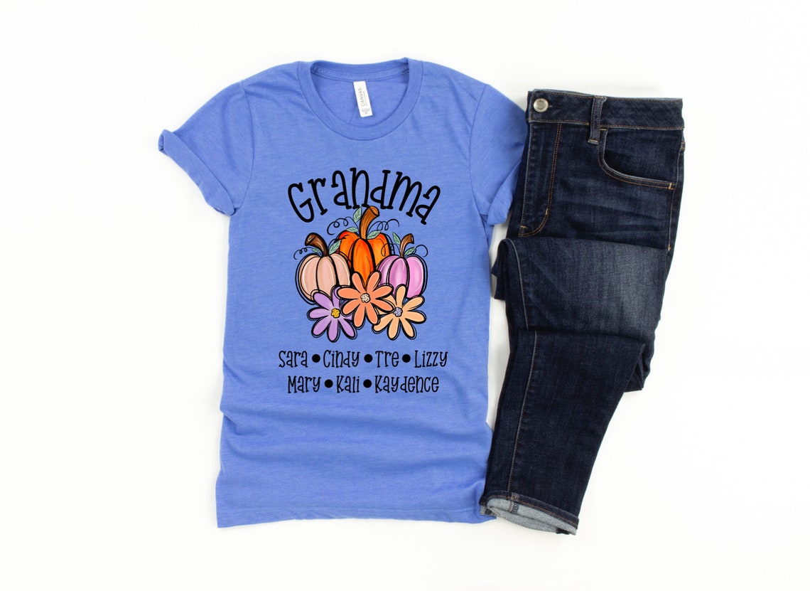 Cute Grandma Fall Shirt/ Grandma Pumpkin Shirt Gift/ Autumn Pumpkins ...