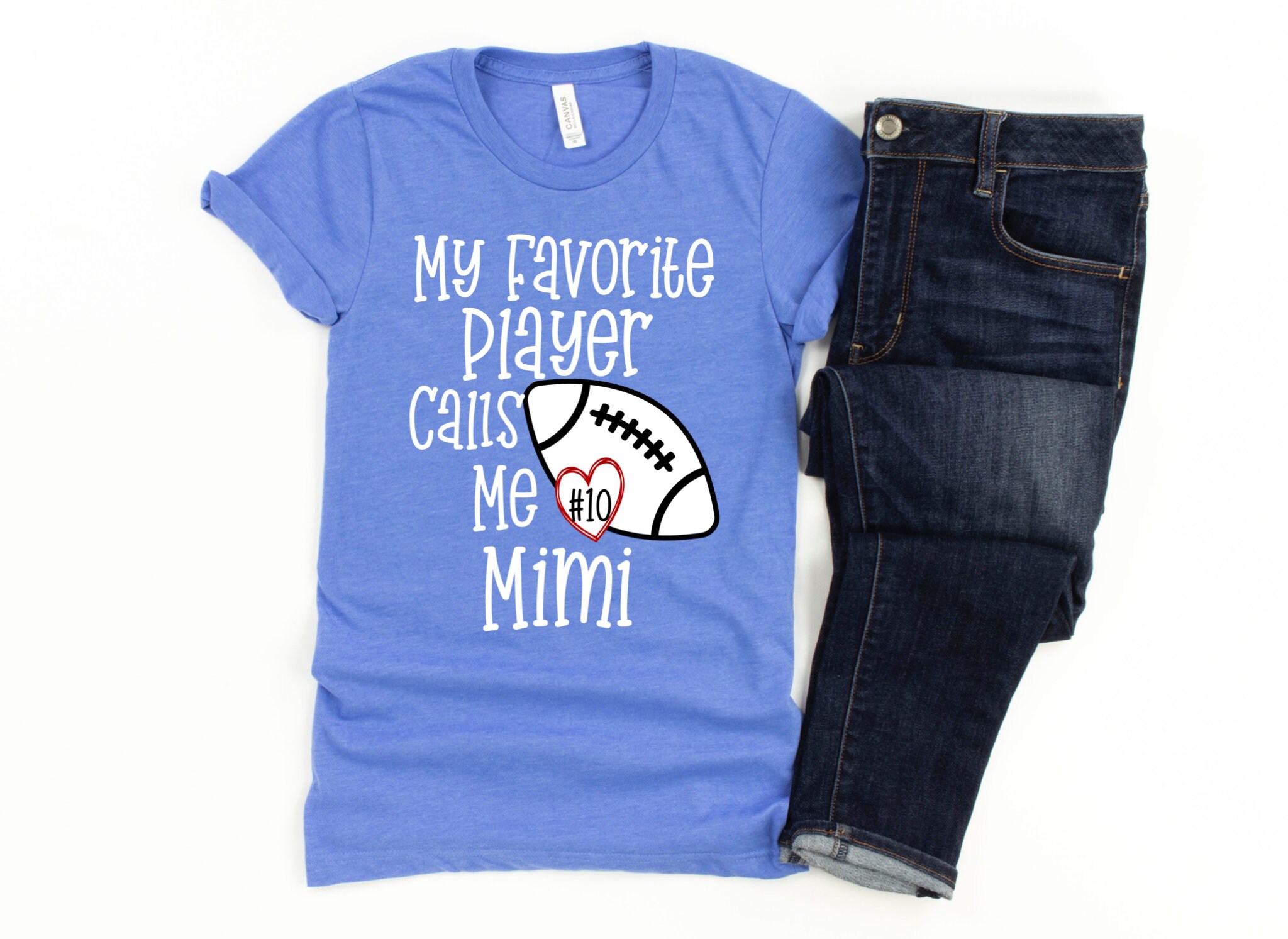 Mimi Football Shirt/ Cute Custom Football Mimi Gift/ My Favorite Player ...