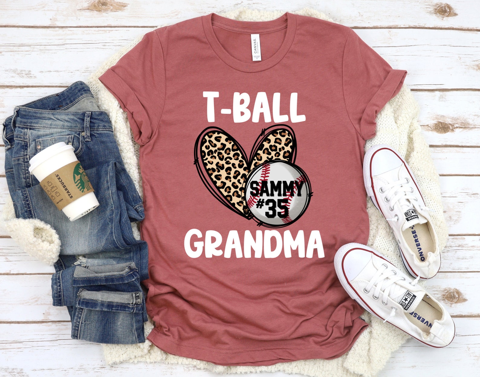 T-ball Grandma Shirt/ Custom Grandma Tball Shirt Gift/ T-ball Grandma ...