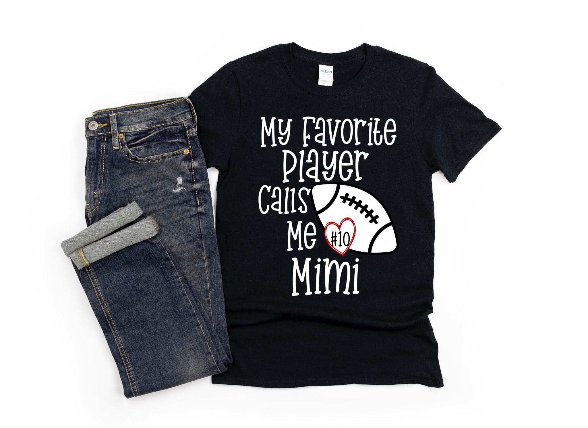 Mimi Football Shirt/ Cute Custom Football Mimi Gift/ My Favorite Player ...