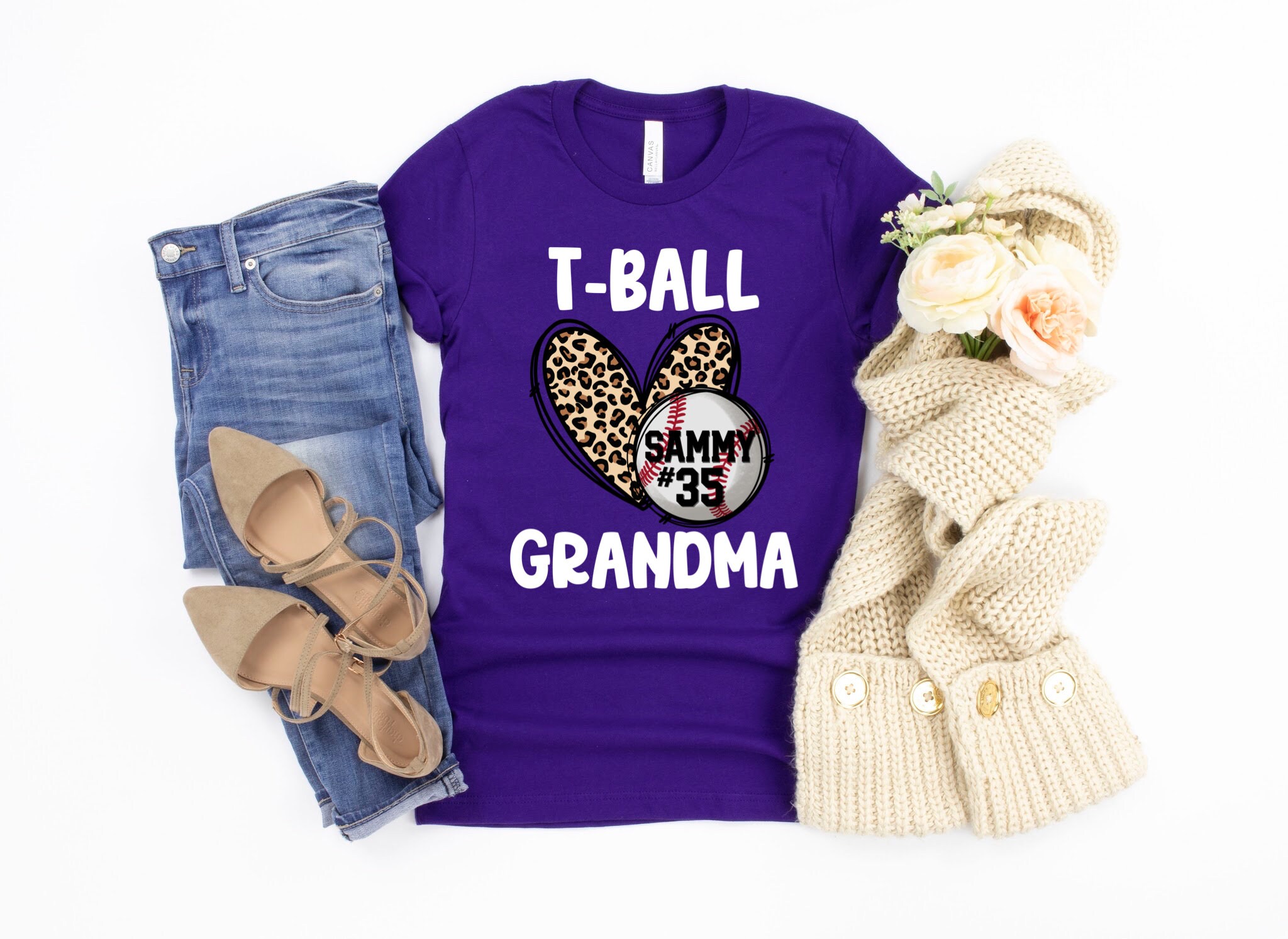 T-ball Grandma Shirt/ Custom Grandma Tball Shirt Gift/ T-ball Grandma ...