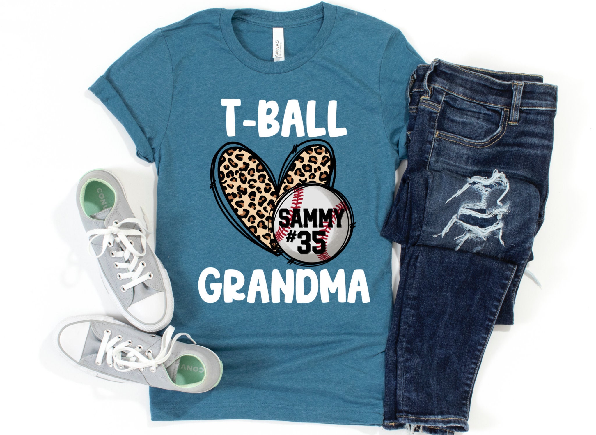 T-ball Grandma Shirt/ Custom Grandma Tball Shirt Gift/ T-ball Grandma ...