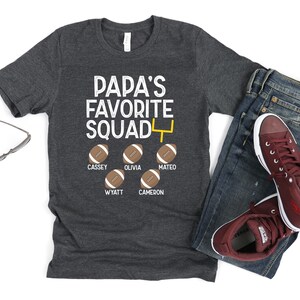 Papa Football Shirt/ Customized Papa Football Gift/ Papa's Favorite ...