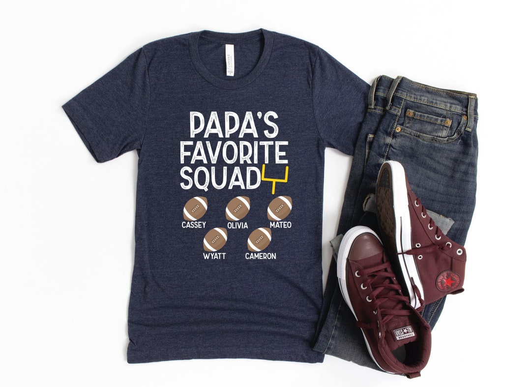 Papa Football Shirt/ Customized Papa Football Gift/ Papa's Favorite ...
