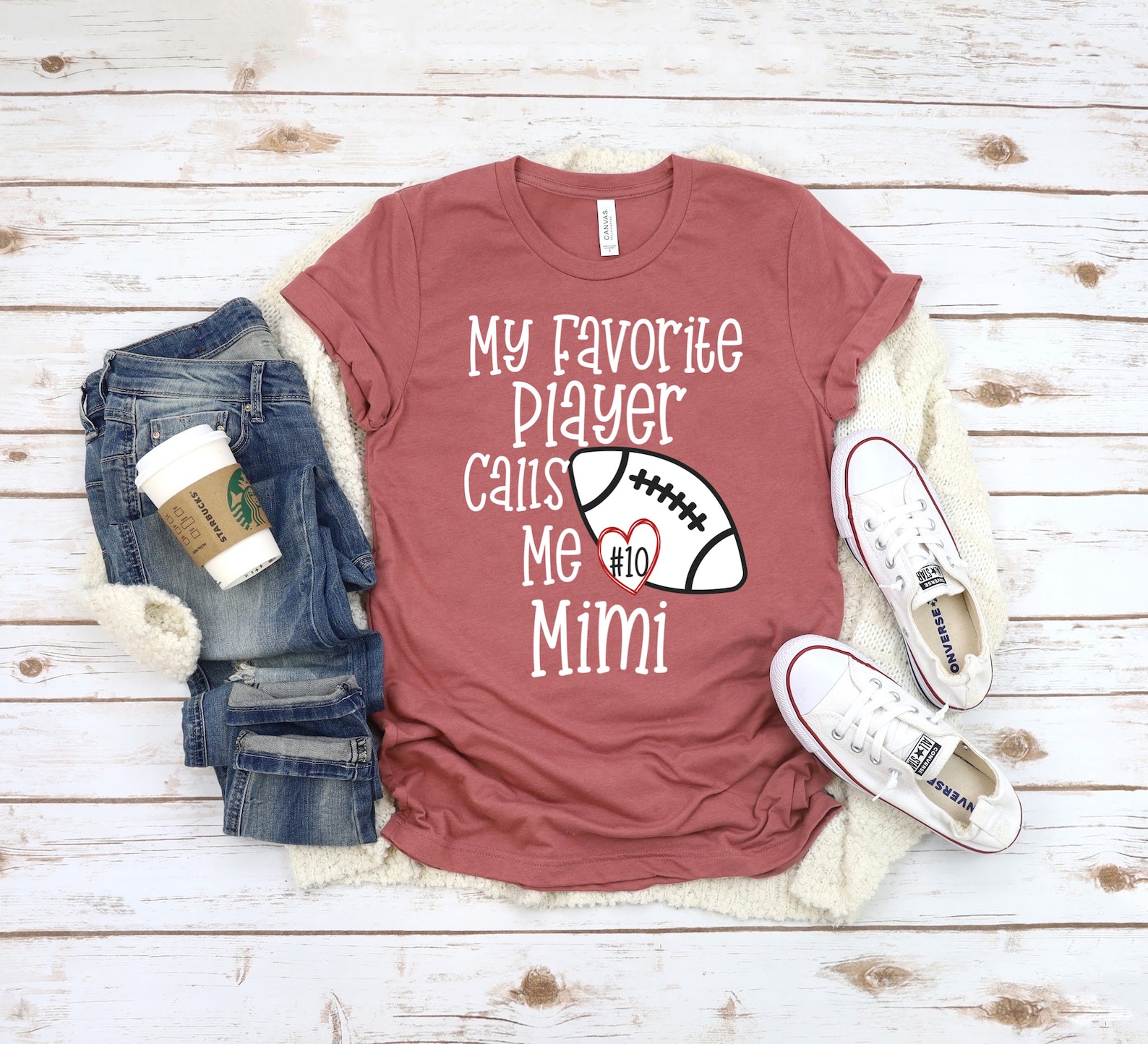 Mimi Football Shirt/ Cute Custom Football Mimi Gift/ My Favorite Player ...