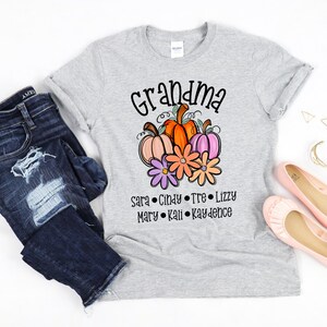Cute Grandma Fall Shirt/ Grandma Pumpkin Shirt Gift/ Autumn Pumpkins ...