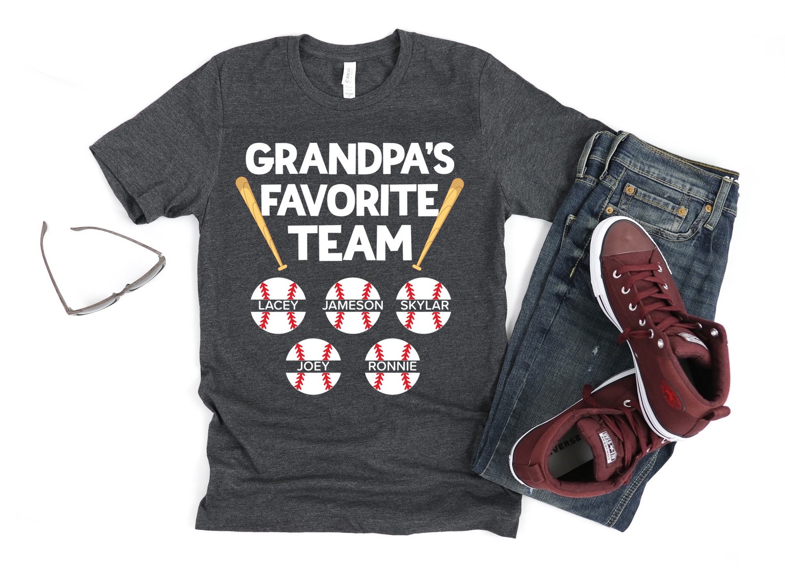 Grandpa Baseball Shirt/ Custom Grandpa Baseball Gift/ Grandpa's ...