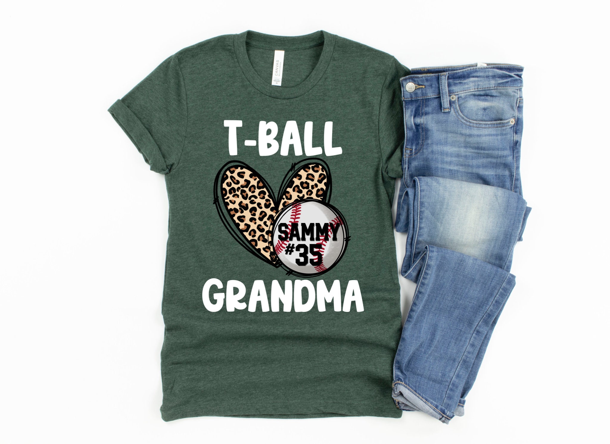 T-ball Grandma Shirt/ Custom Grandma Tball Shirt Gift/ T-ball Grandma ...