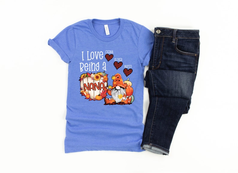 Cute Fall Gnome Shirt/ Custom Nana Gnome Shirt/ I Love Being A Nana ...