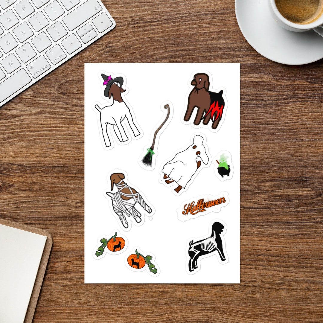 Halloween Show Goat Sticker Sheet, Showing Livestock, Show Goat, Show ...