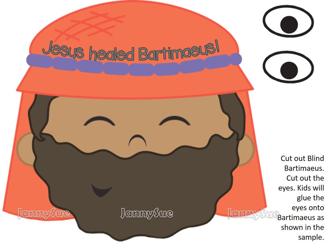 Blind Bartimaeus Craft- Jesus Heals a Blind Man Bible Craft - Etsy