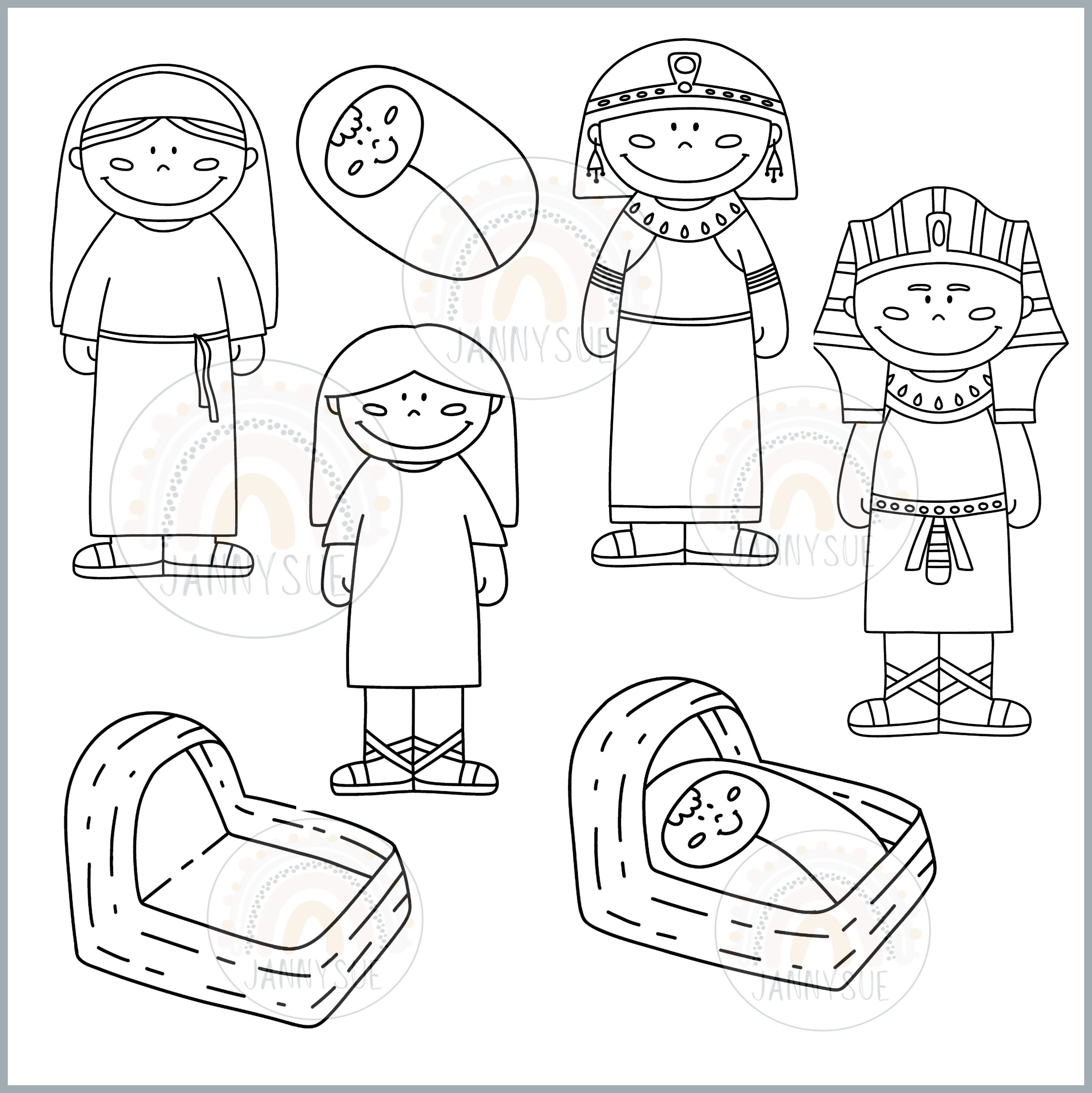 Bible Story- Baby Moses Clip Art Set - Etsy