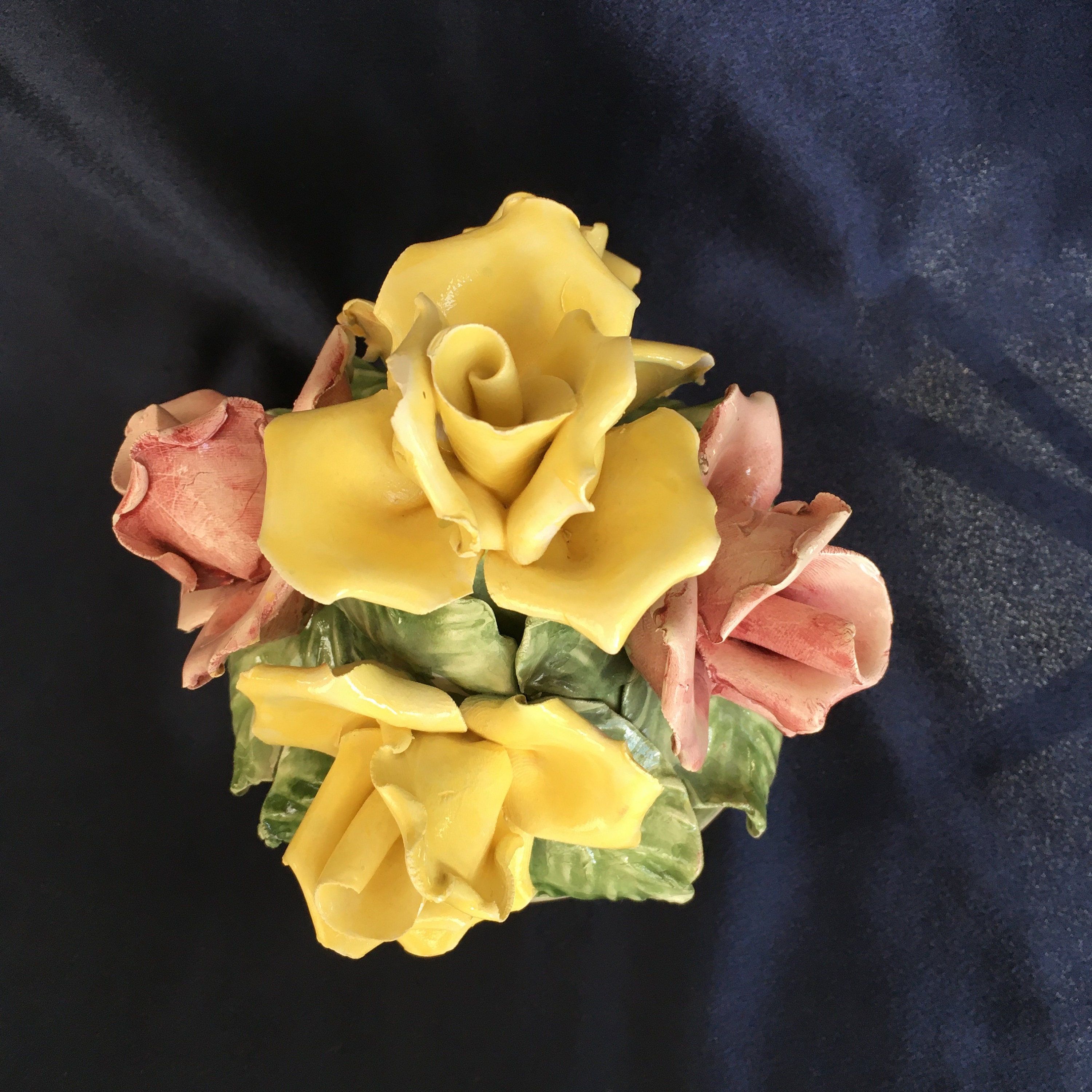 Vintage Capodimonte Roses Porcelain Pot of Roses - Etsy