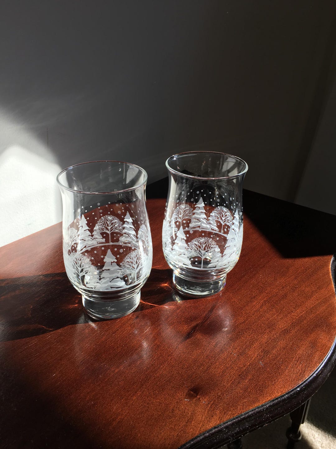Winter Scene Glasses Frosted Trees Arby's Libbey Glasses - Etsy