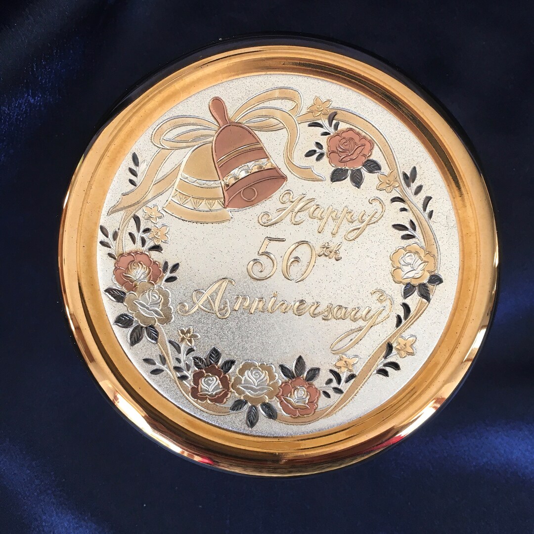 50th Anniversary Box Chokin Art Collection Dresser Box 24K Gold - Etsy