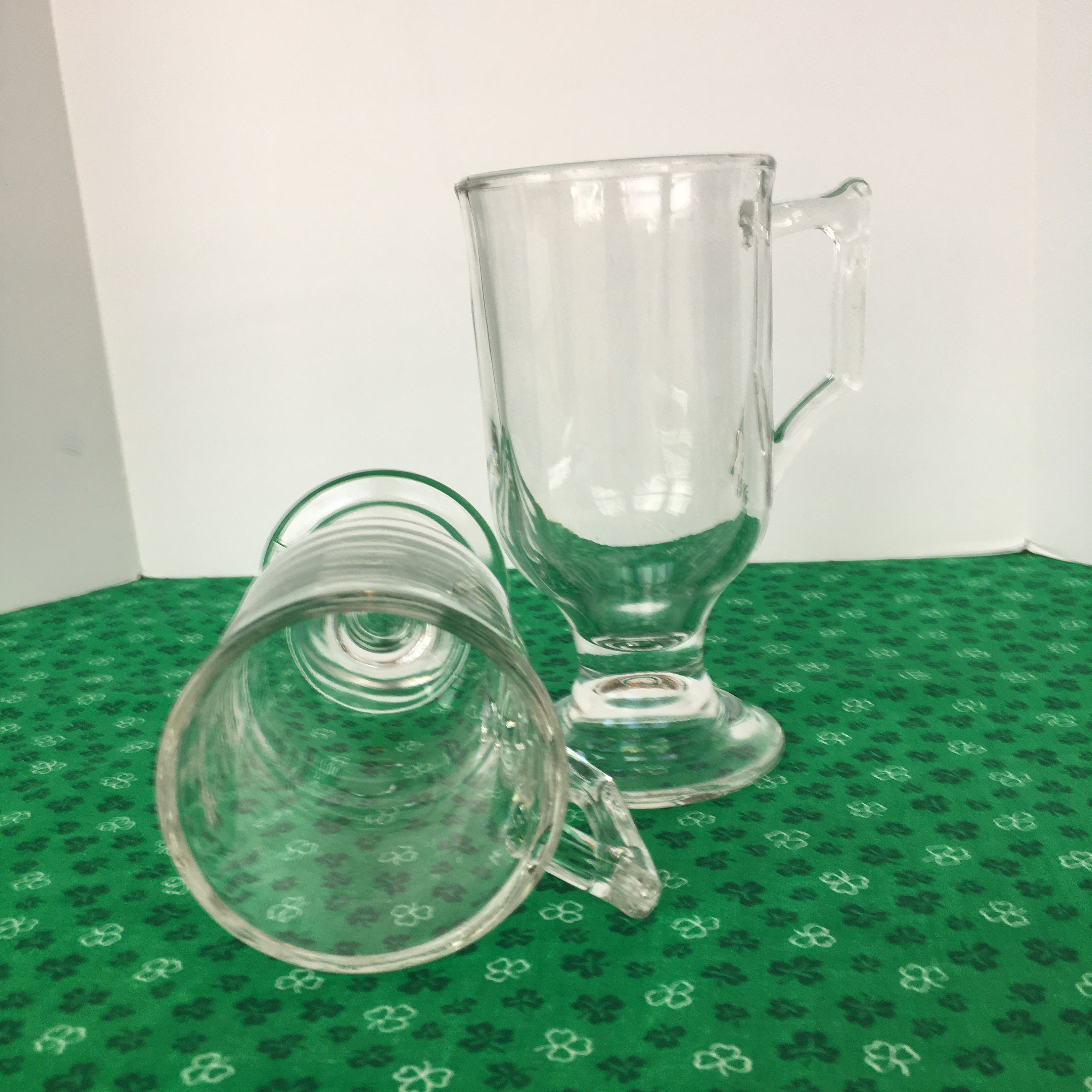 Vintage Clear Glass Irish Coffee Mugs - Footed Cups (set of 2) - Etsy
