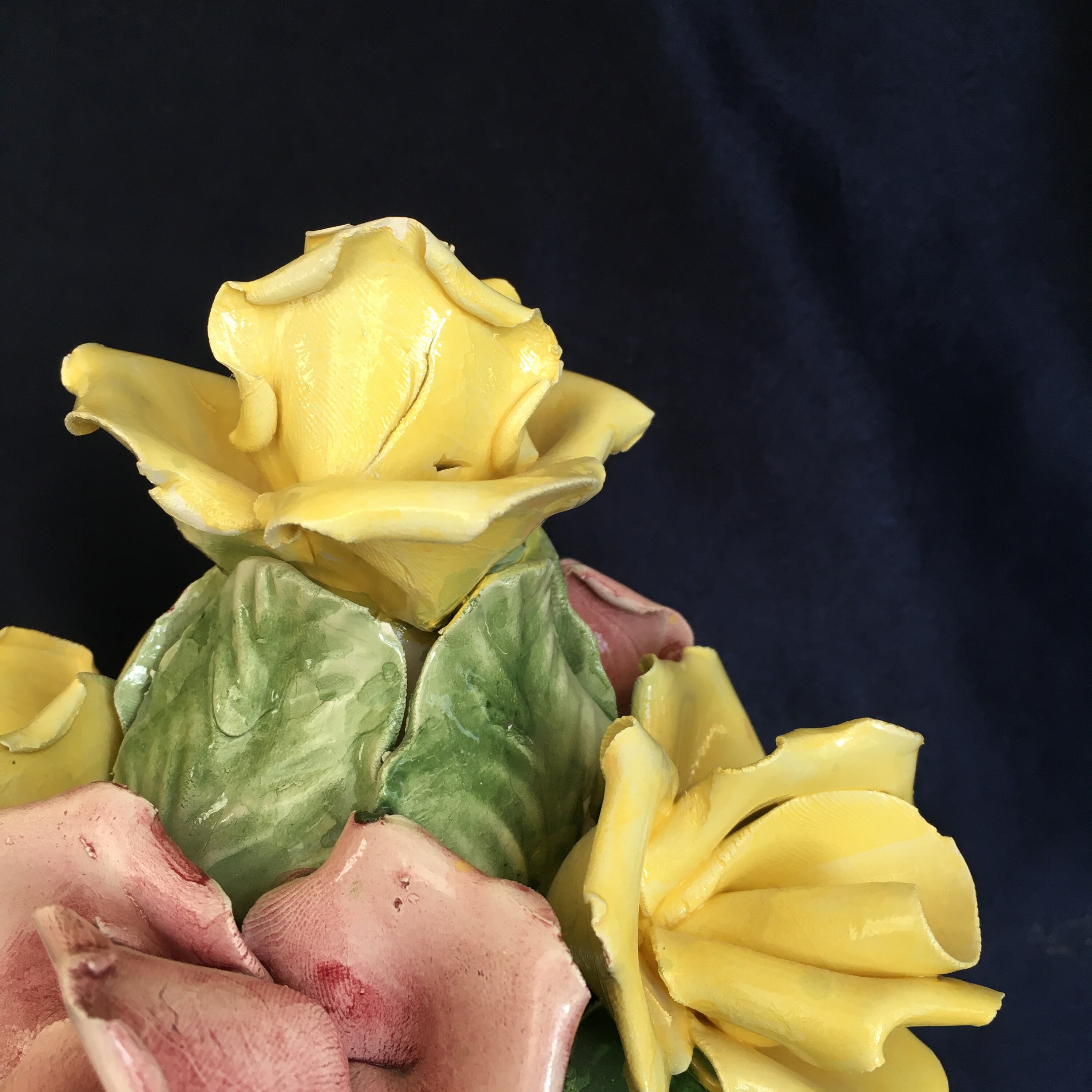Vintage Capodimonte Roses Porcelain Pot of Roses - Etsy