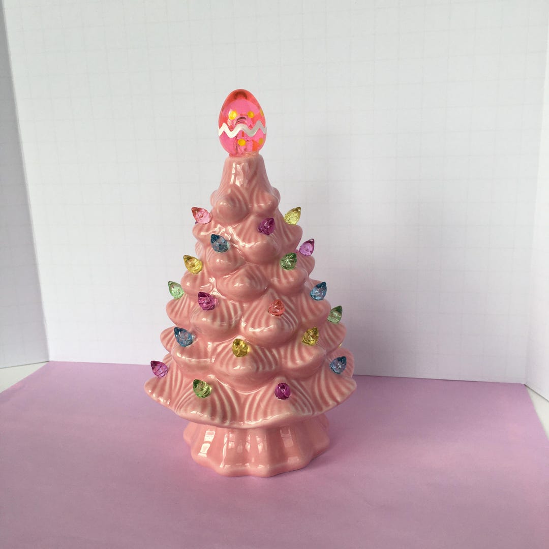 Lighted Pink Ceramic Easter Tree Retro Style Ceramic Tree Vintage ...