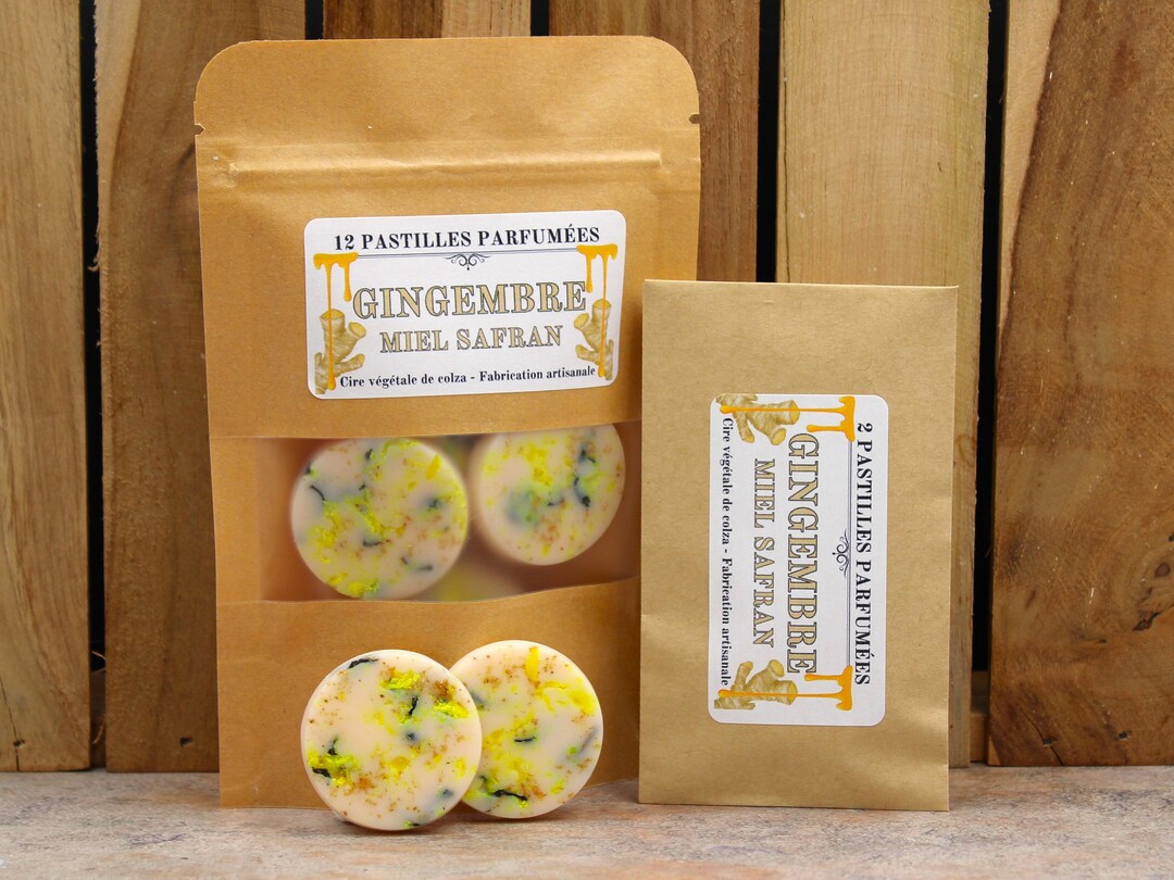 GINGER, HONEY and SAFFRON Scented Pastilles Rapeseed Wax Vegetable Wax ...