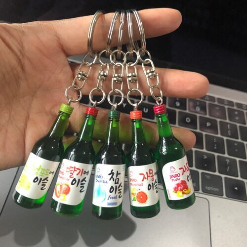Cute Soju Keyring Kawaii Beer Key Chain Korean Soju | Etsy