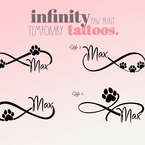 Custom Infinity Paw Print Tattoo - Etsy
