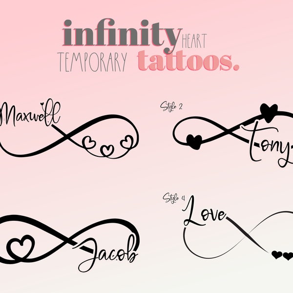 Personalize Infinity Heart Tattoo - Etsy