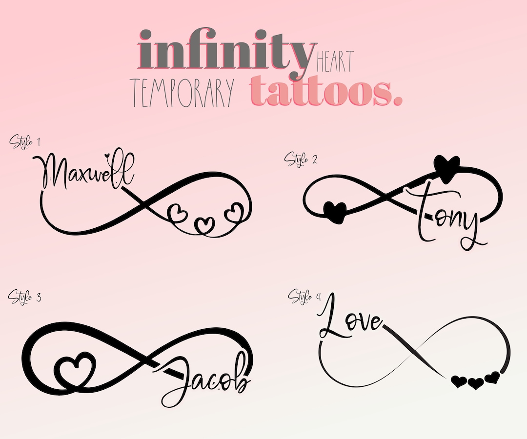 Custom Infinity Temporary Personalized Name Tattoo NEW Designs - Etsy