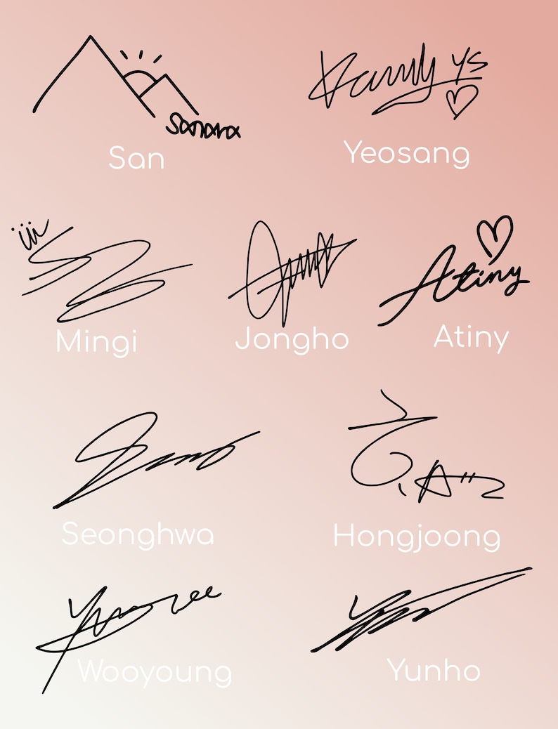 Kpop Group Ateez Signature Temporary Tattoo - Etsy