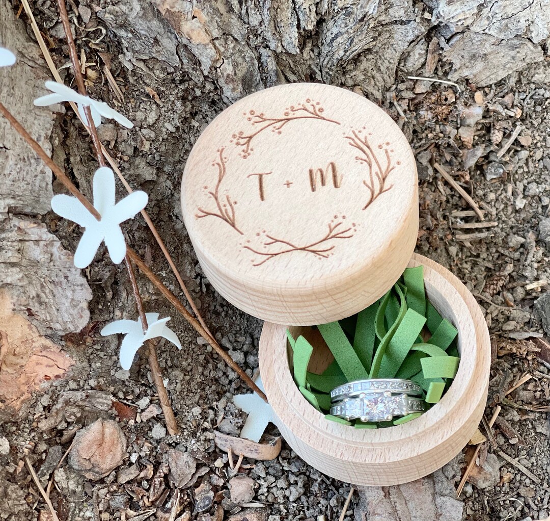 Personalized Wedding Ring Box Custom Wooden Ring Box Ring - Etsy