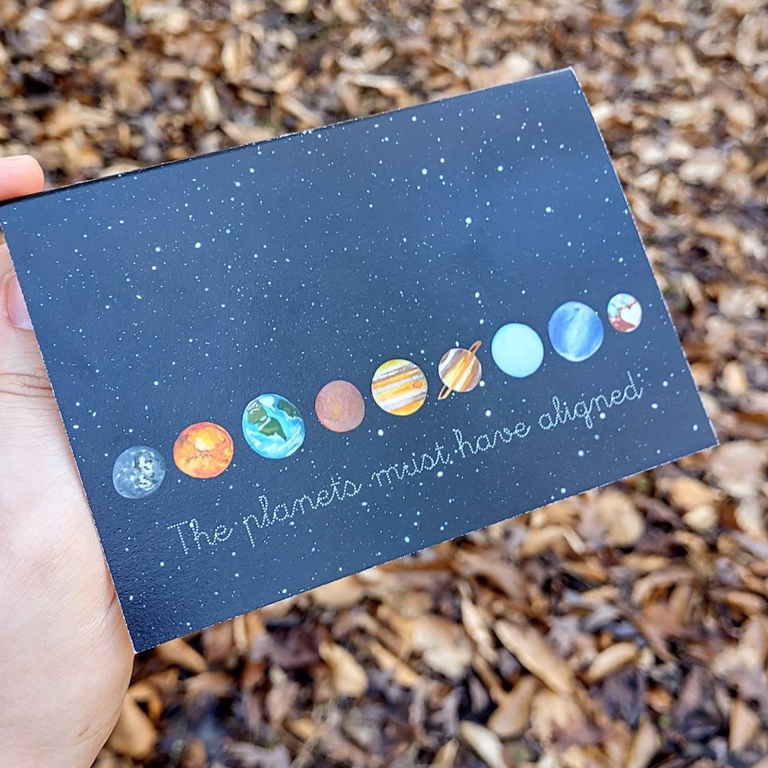 Planets Valentine's Card, Space Themed Card, Astrology Lover Card ...