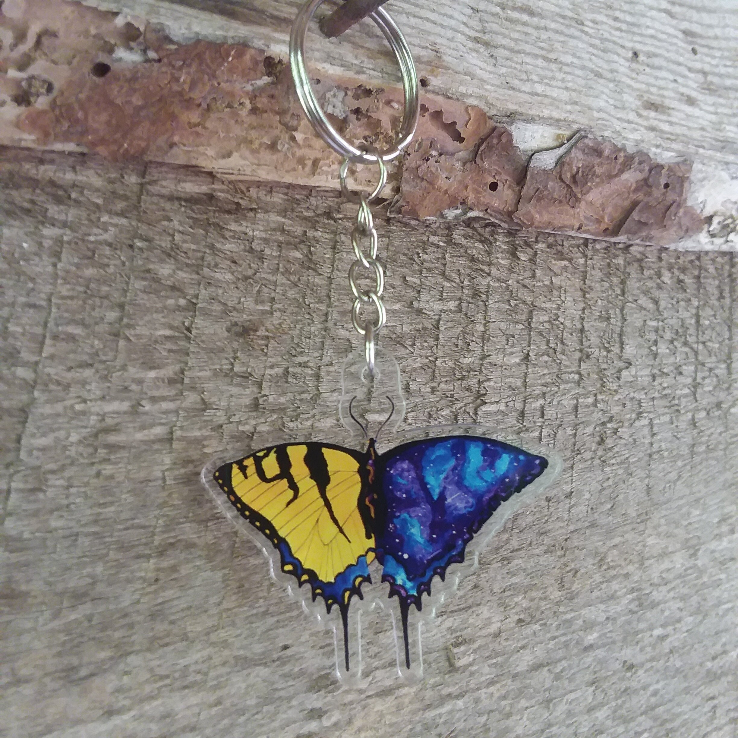 Butterfly Keychain, Tiger Swallowtail, Galaxy Butterfly Key Chain ...