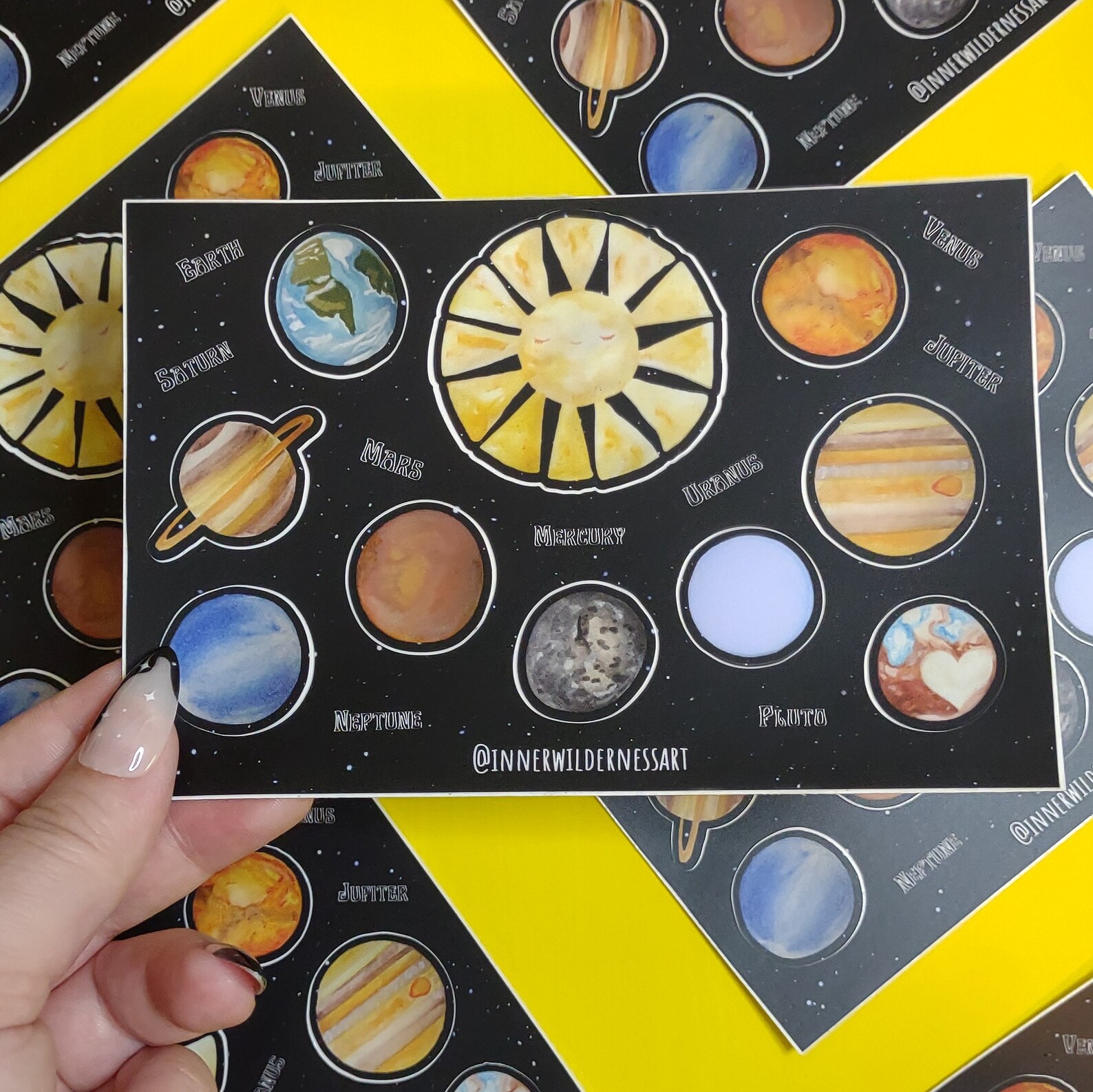 Planet Sticker Pack, Solar System Stickers, Journal Stickers, Water ...