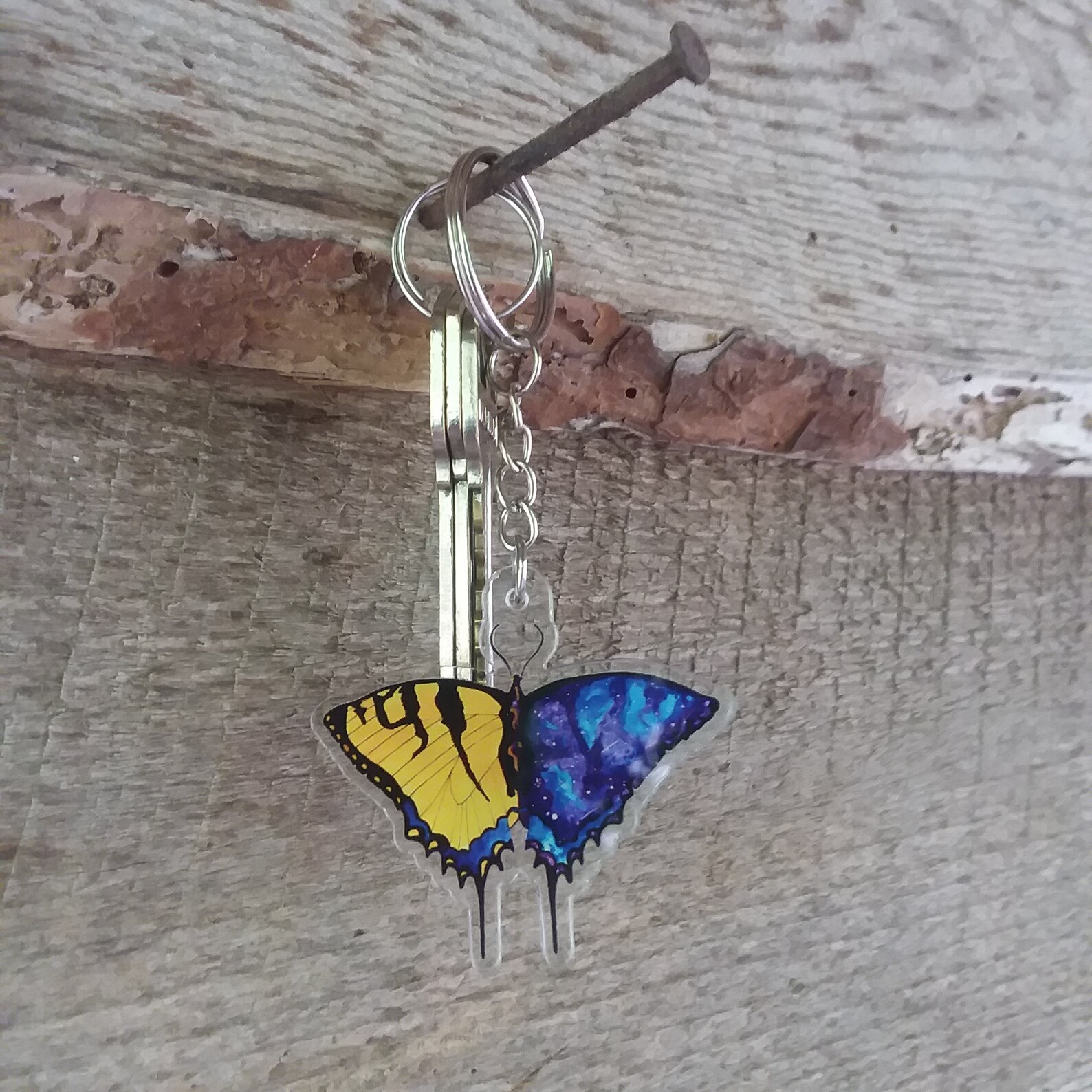 Butterfly Keychain, Tiger Swallowtail, Galaxy Butterfly Key Chain ...