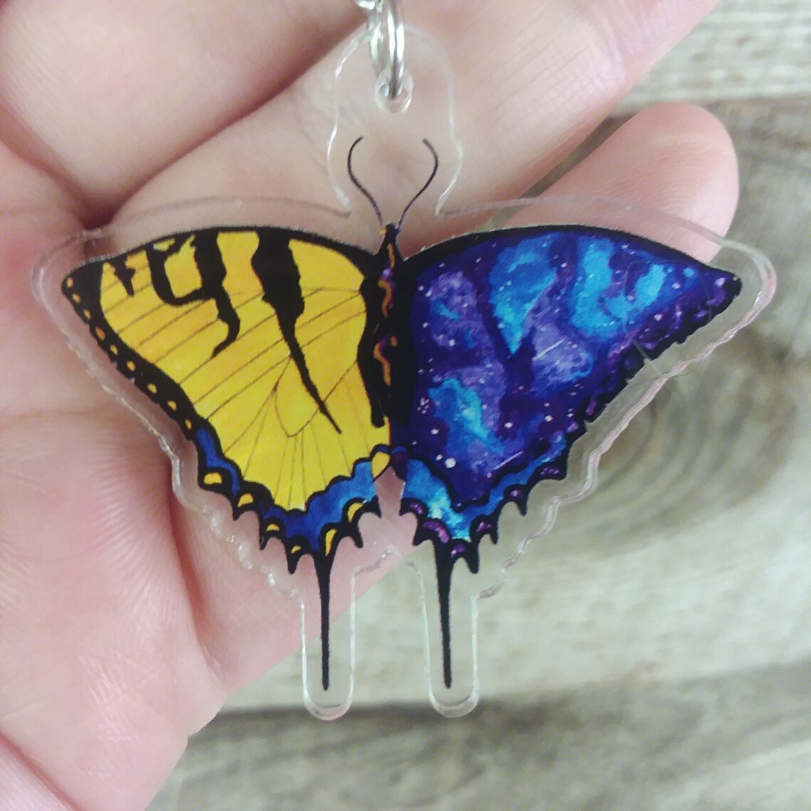 Butterfly Keychain, Tiger Swallowtail, Galaxy Butterfly Key Chain ...