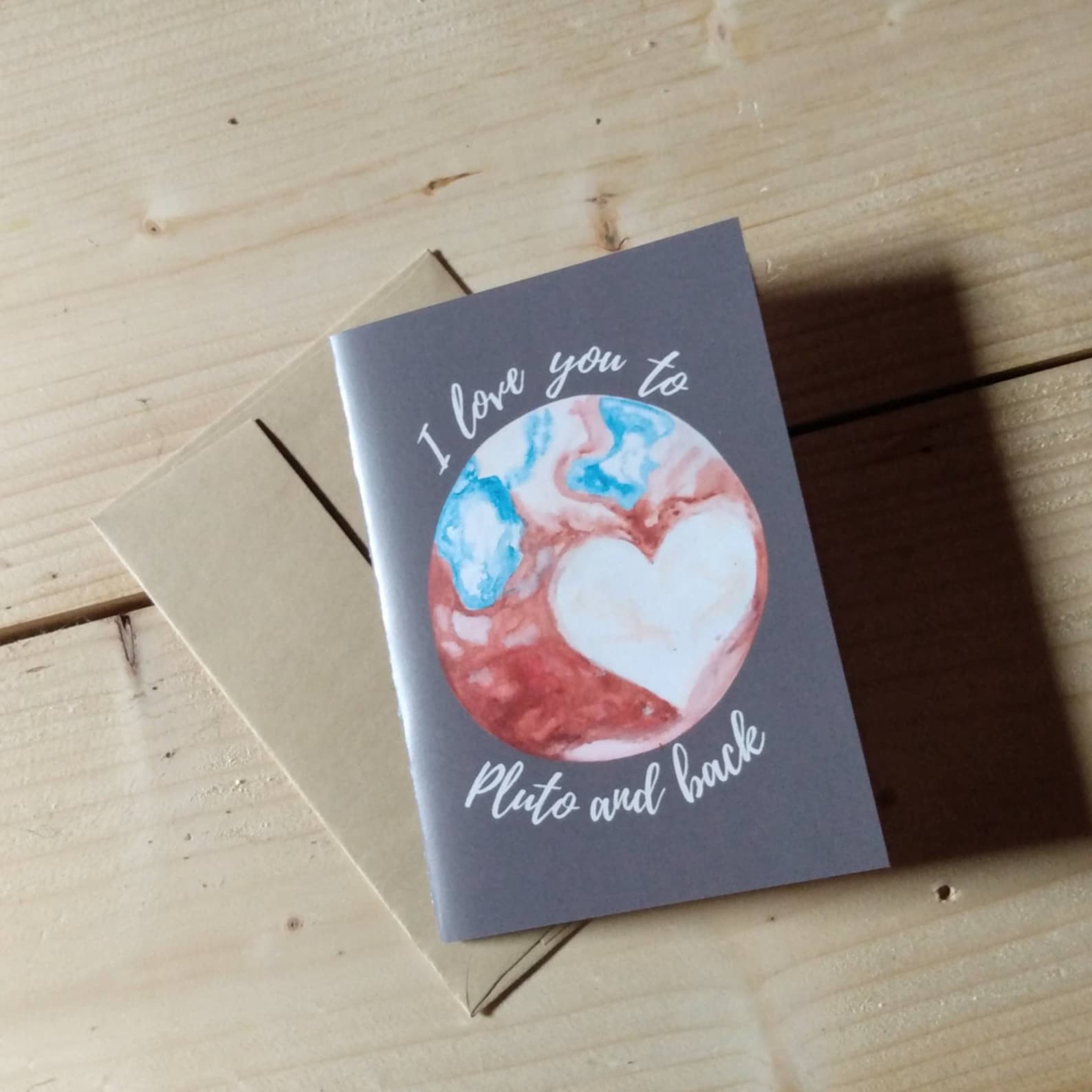 I Love You to Pluto and Back Valentine's Day Card Blank | Etsy