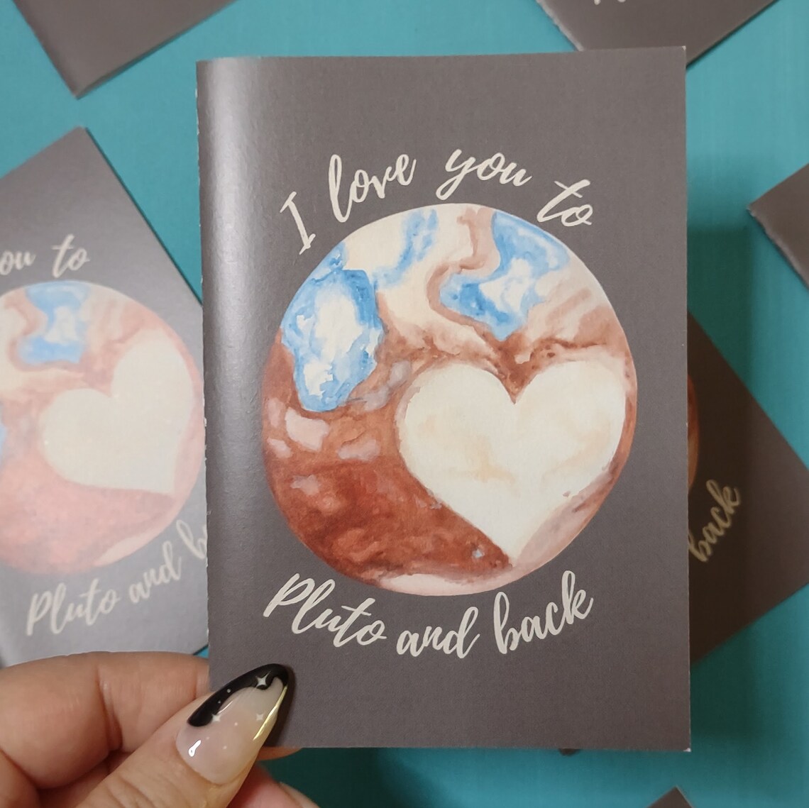 I Love You to Pluto and Back Card: Watercolor Anniversary Card - Etsy