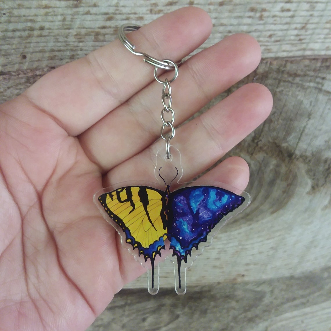 Butterfly Keychain, Tiger Swallowtail, Galaxy Butterfly Key Chain ...
