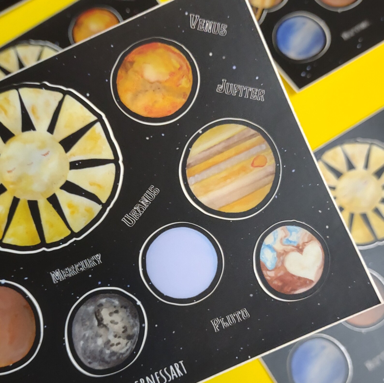 Planet Sticker Pack, Solar System Stickers, Journal Stickers, Water ...