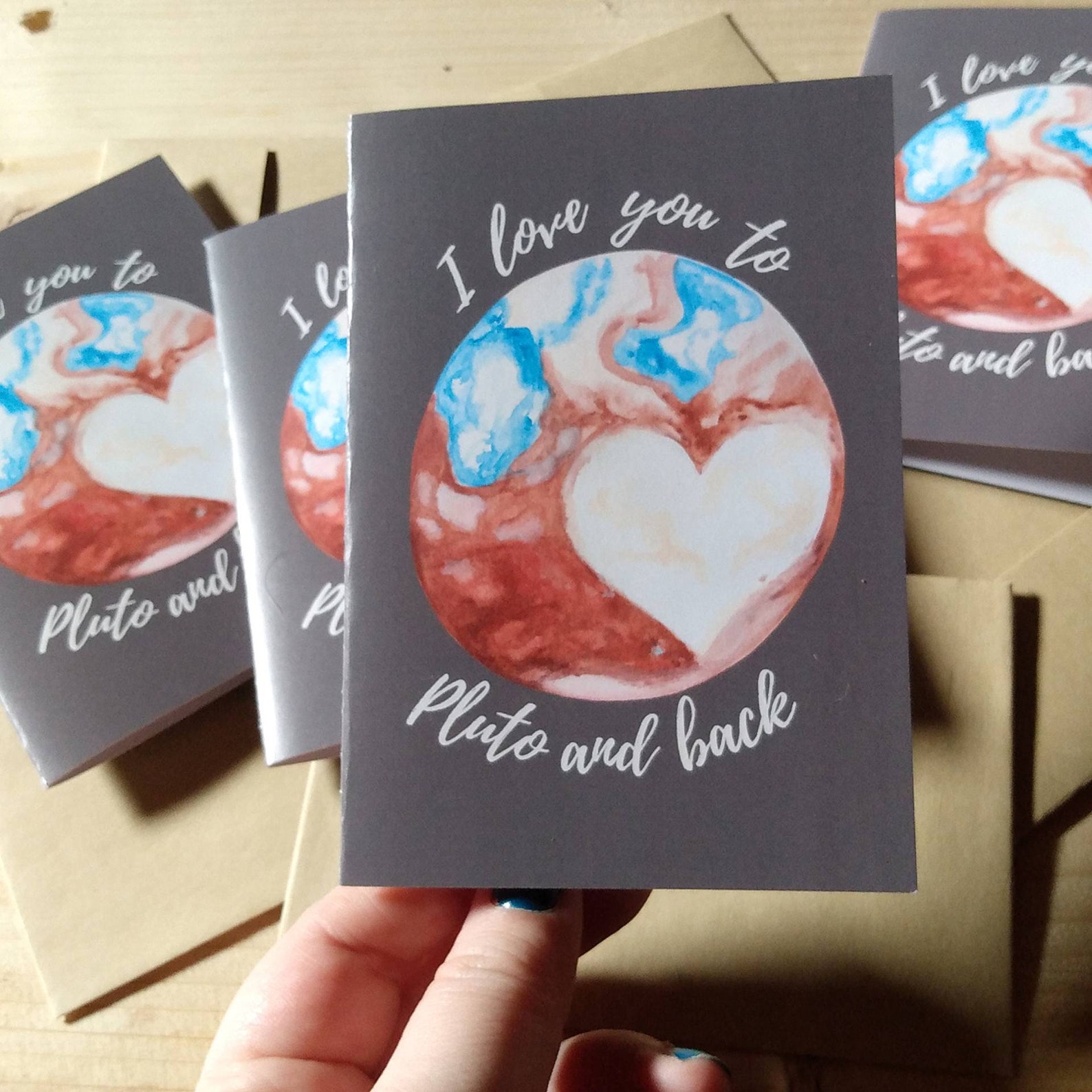 I Love You to Pluto and Back Valentine's Day Card Blank | Etsy