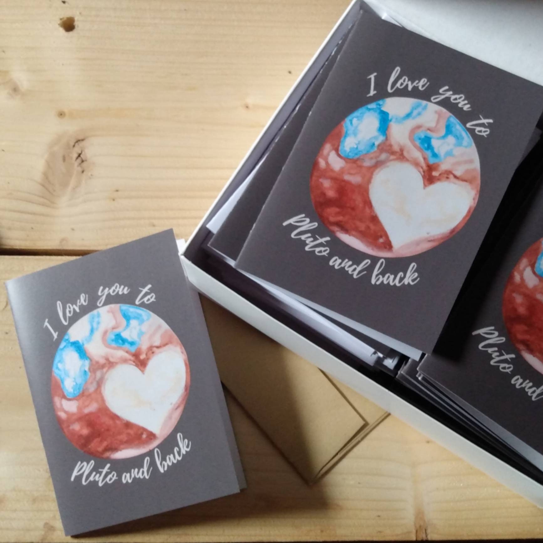 I Love You to Pluto and Back Valentine's Day Card Blank | Etsy