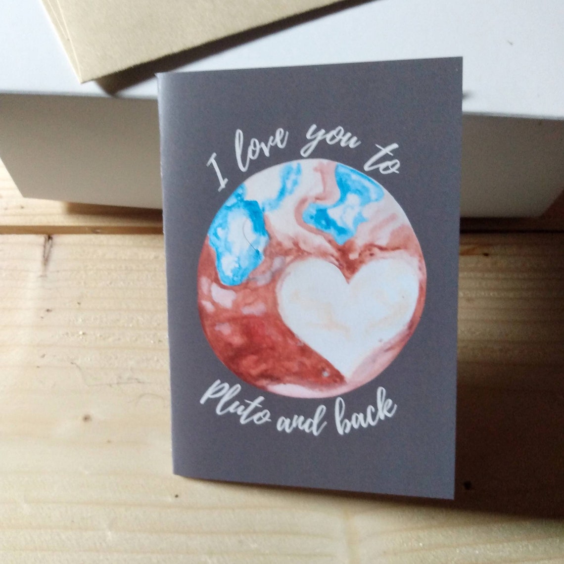 I Love You to Pluto and Back Valentine's Day Card Blank | Etsy