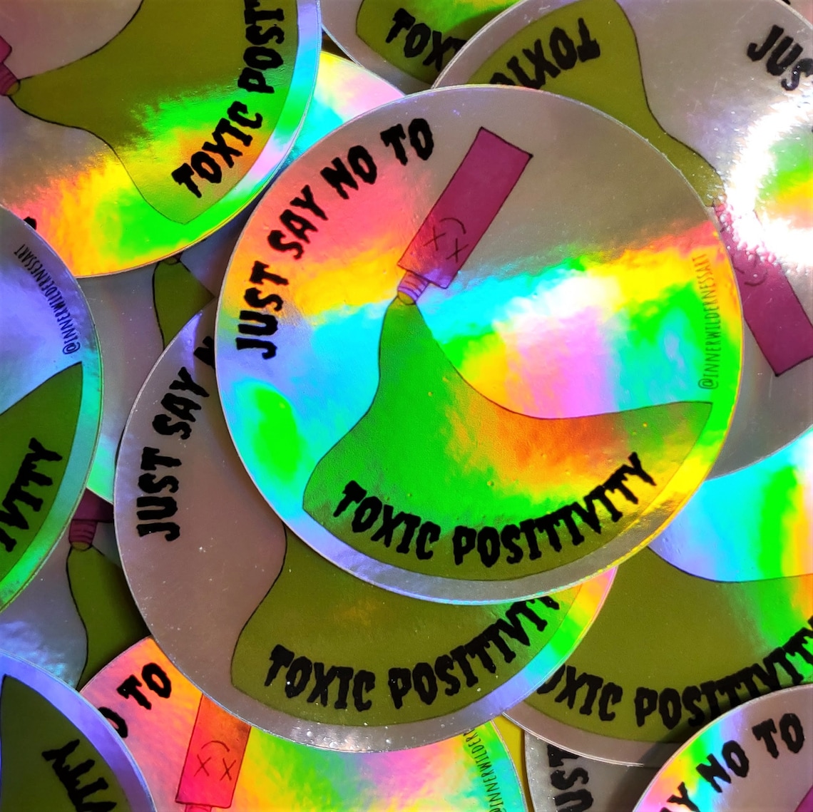 Toxic Positivity Sticker, Just Say No to Toxic Positivity Laptop Decal ...