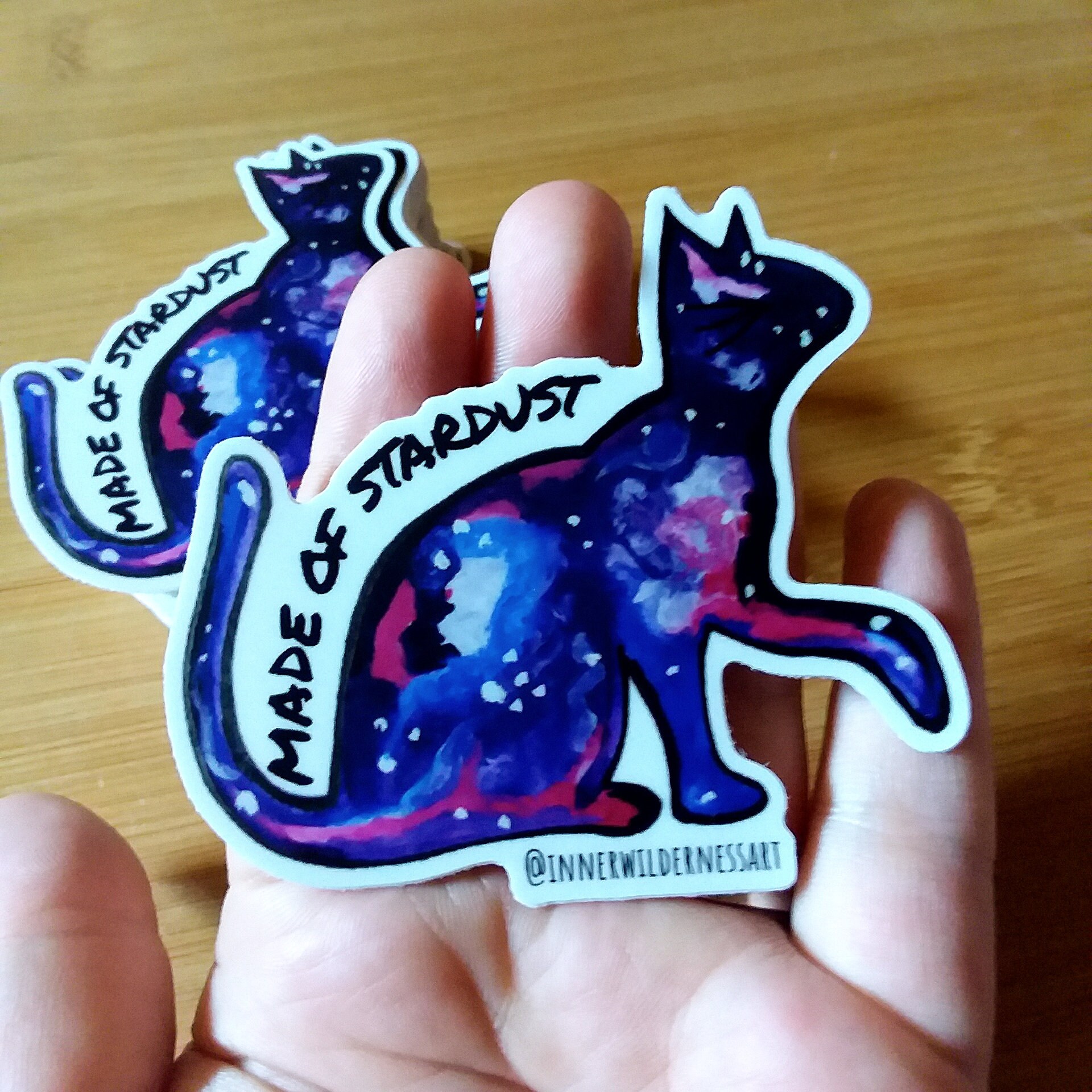 Made of Stardust Galaxy Cat sticker cosmic cat sticker made | Etsy