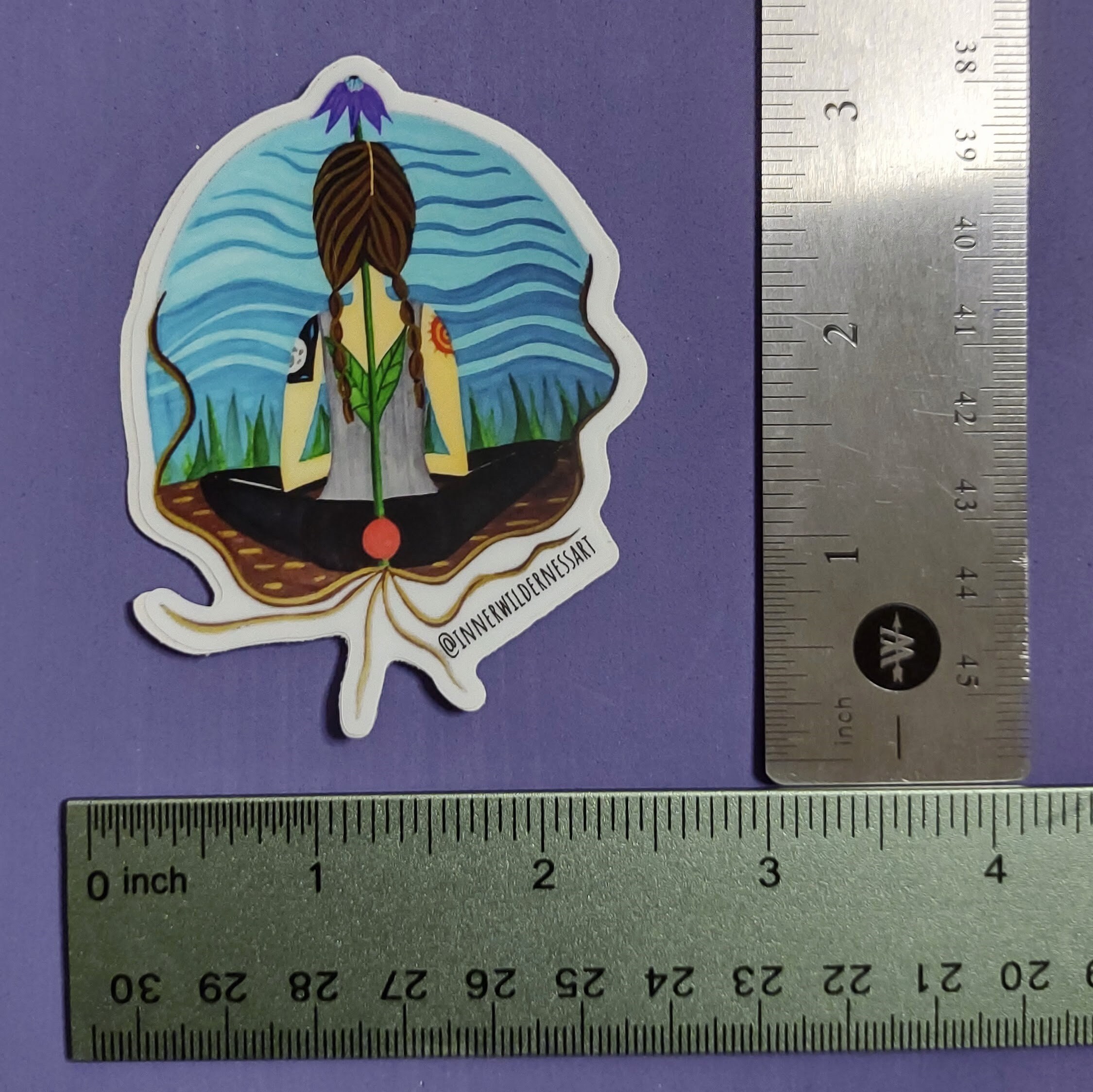 Meditation Sticker, Root Chakra Meditation Sticker, Yoga Sticker ...