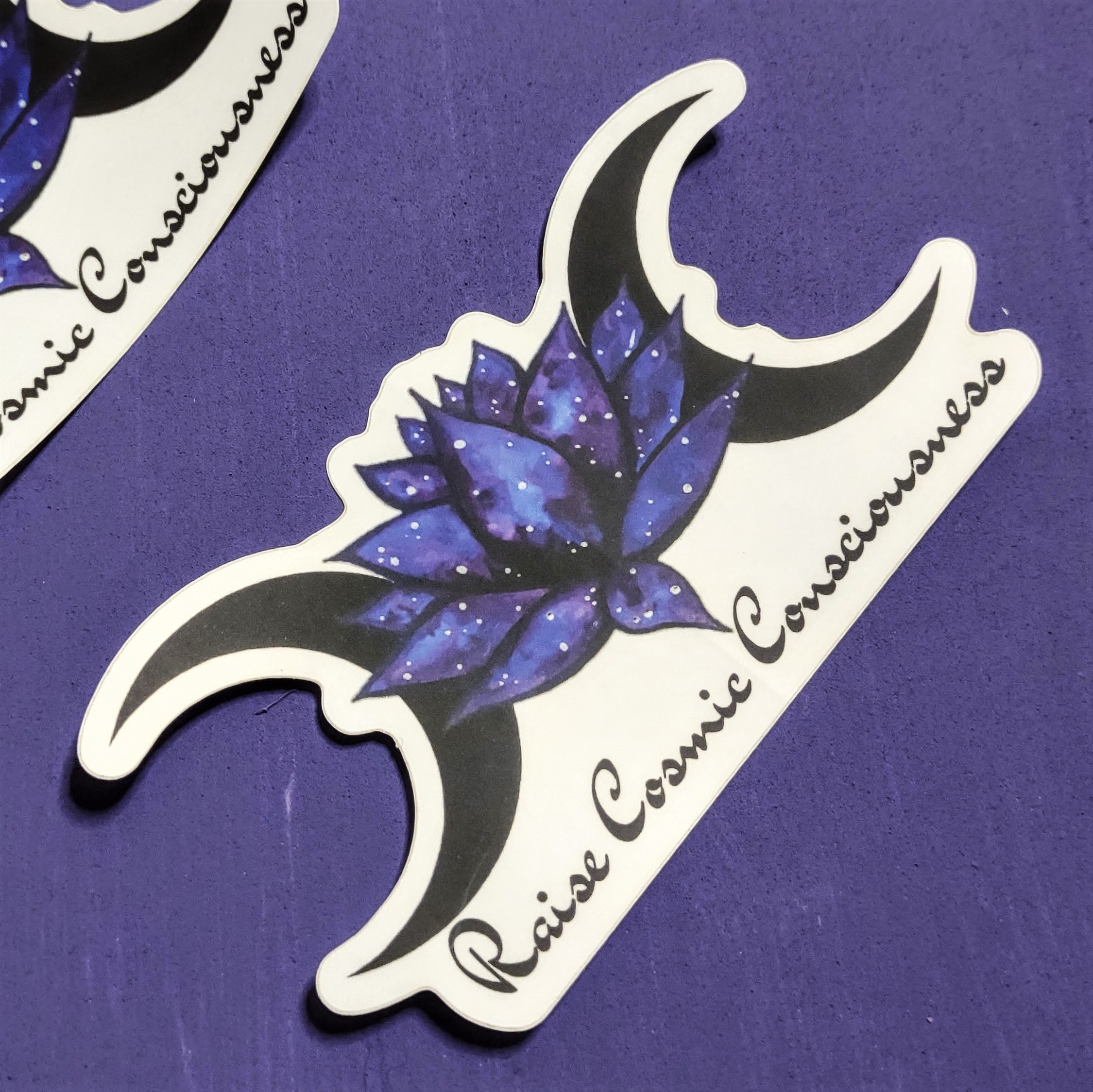 Triple Moon Sticker Lotus Sticker Spiritual Sticker - Etsy
