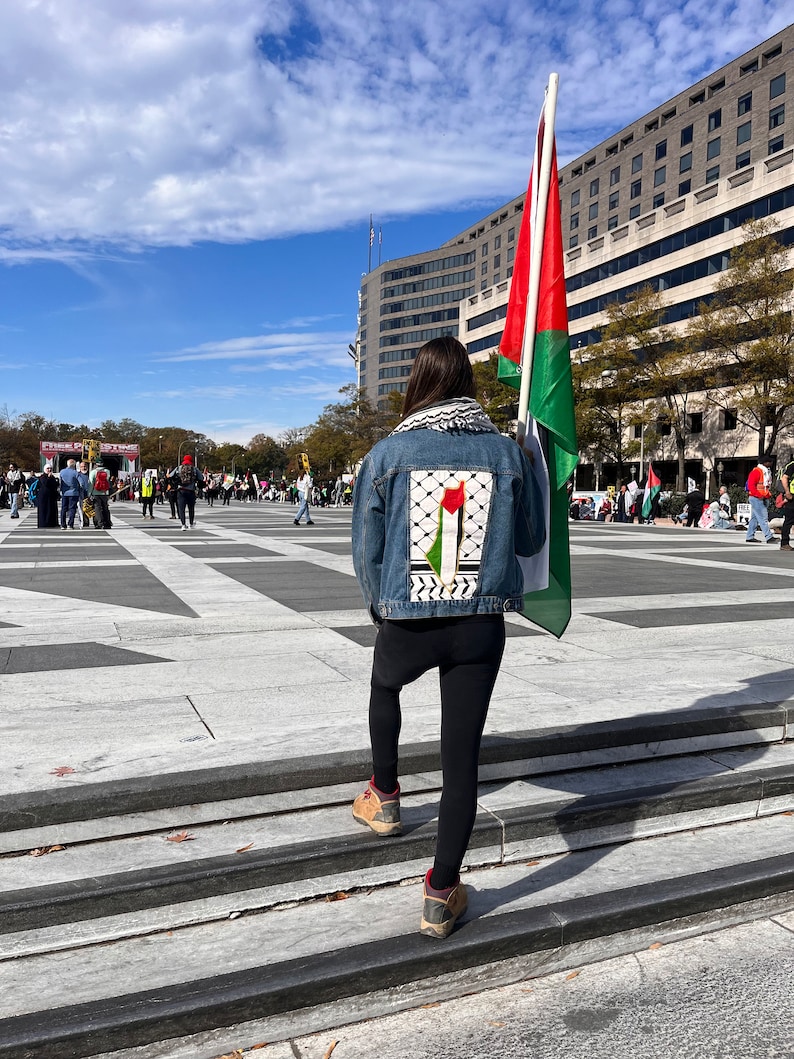 Palestine Jean Jacket - Hand Painted - Etsy